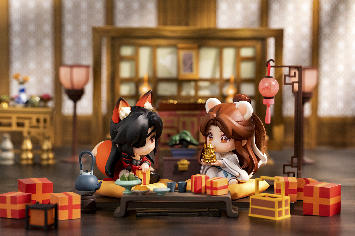 【天官赐福】花城&谢怜 生日花栖椿岁 Q版手办_大金毛爱挥手-站酷ZCOOL