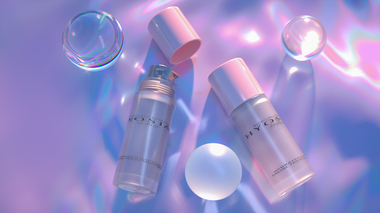 护肤品场景建模+渲染-C4D-OC_南拳小羔羊-站酷ZCOOL