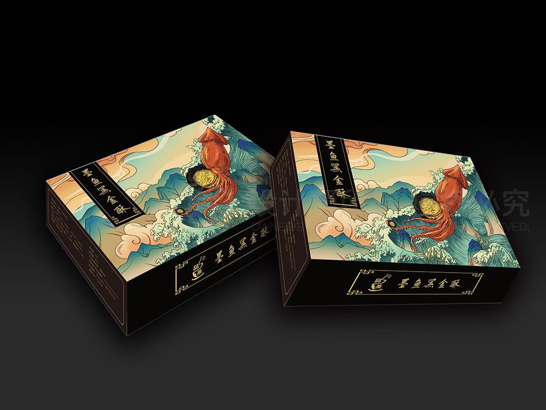 墨鱼黑金酥_无心设计ll-站酷ZCOOL