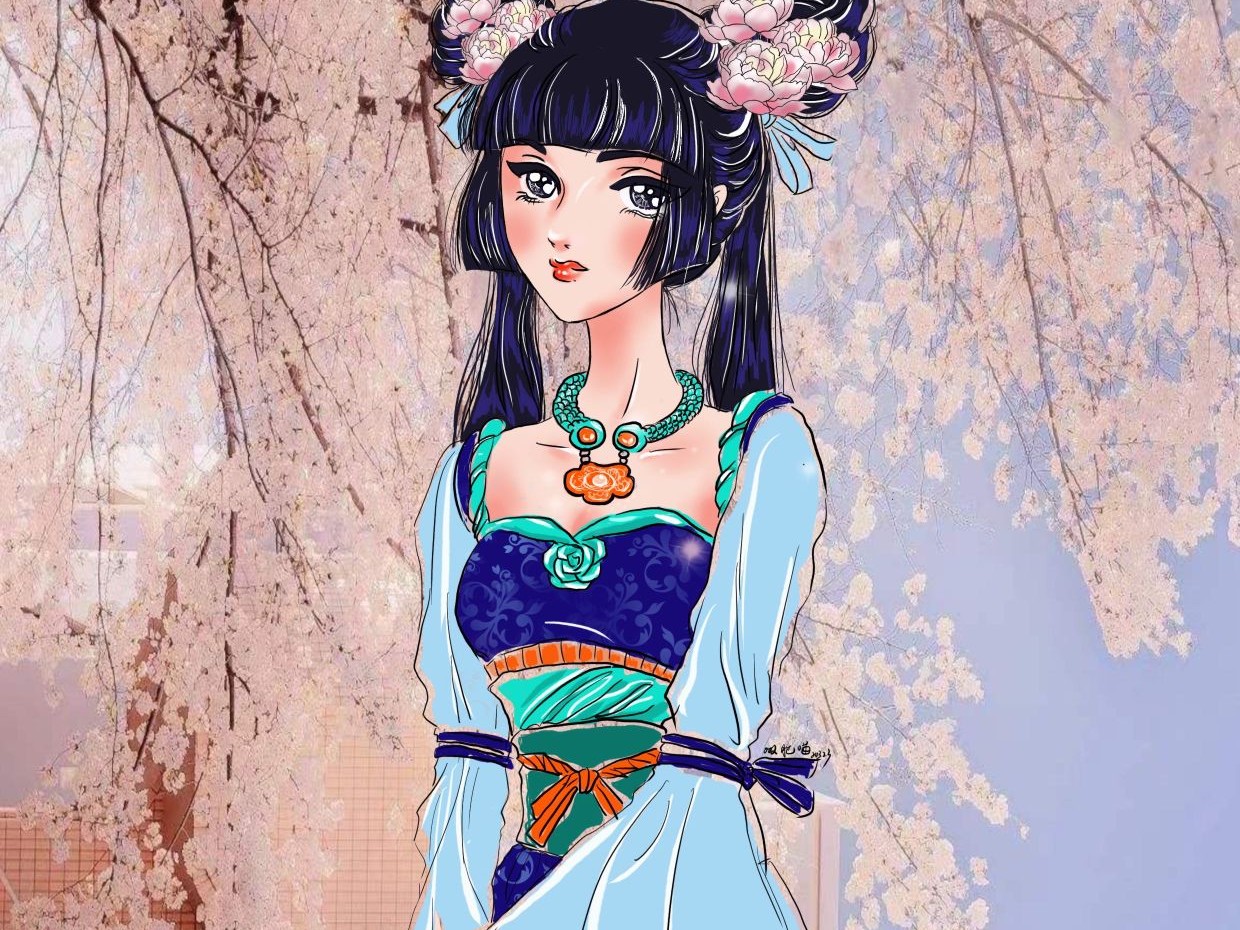 芍药美女_002肥喵-站酷ZCOOL