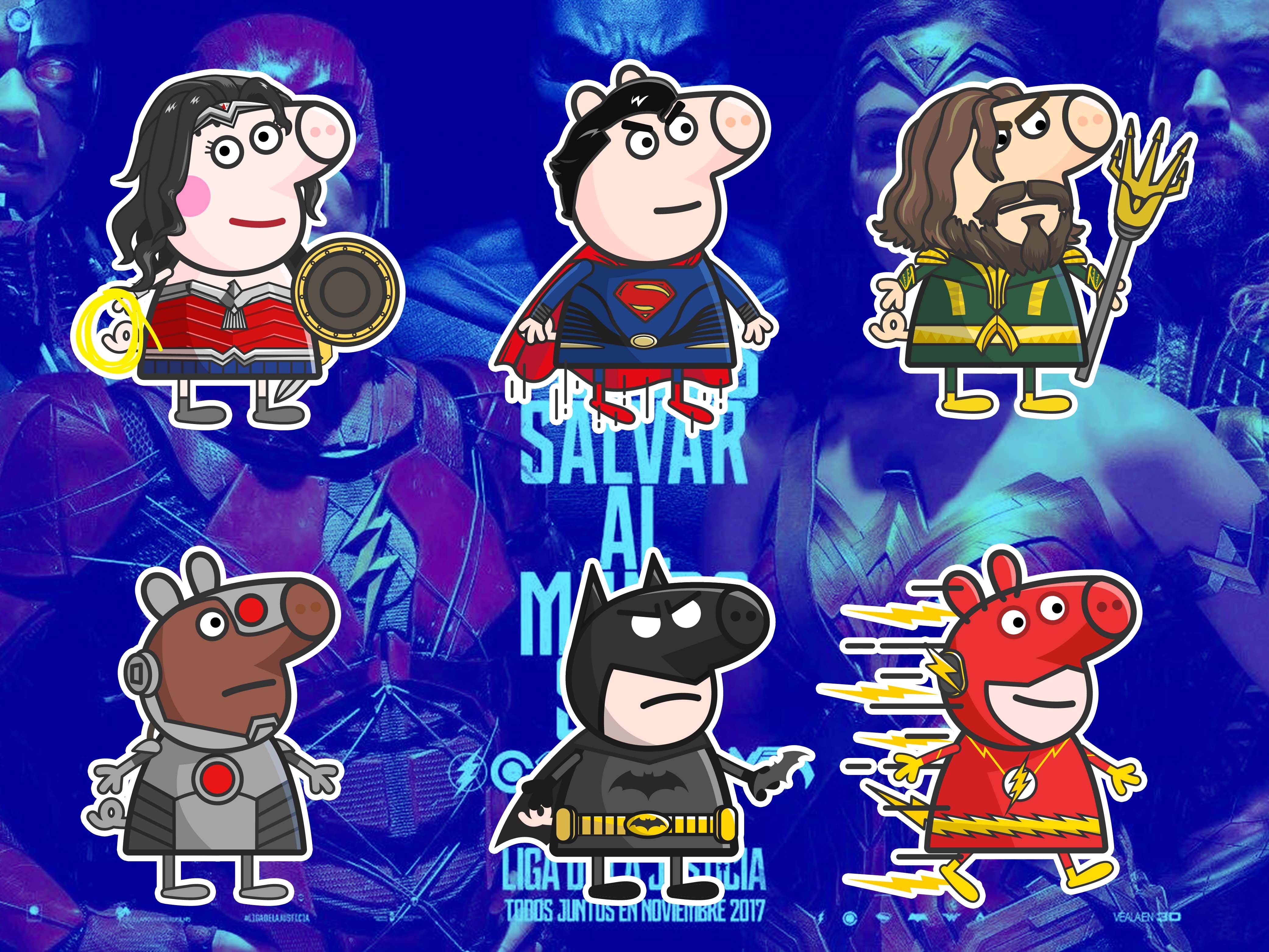 小猪佩奇DC正义联盟超级英雄cosplay创作_C级胶佬ZED-站酷ZCOOL