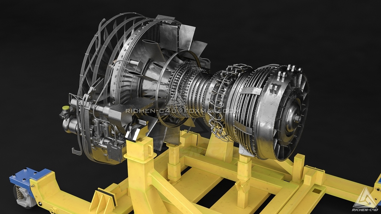 CFM56-7B发动机建模及渲染|三维|机械/交通|RiChen_CG - 原创作品 - 站酷 (ZCOOL)
