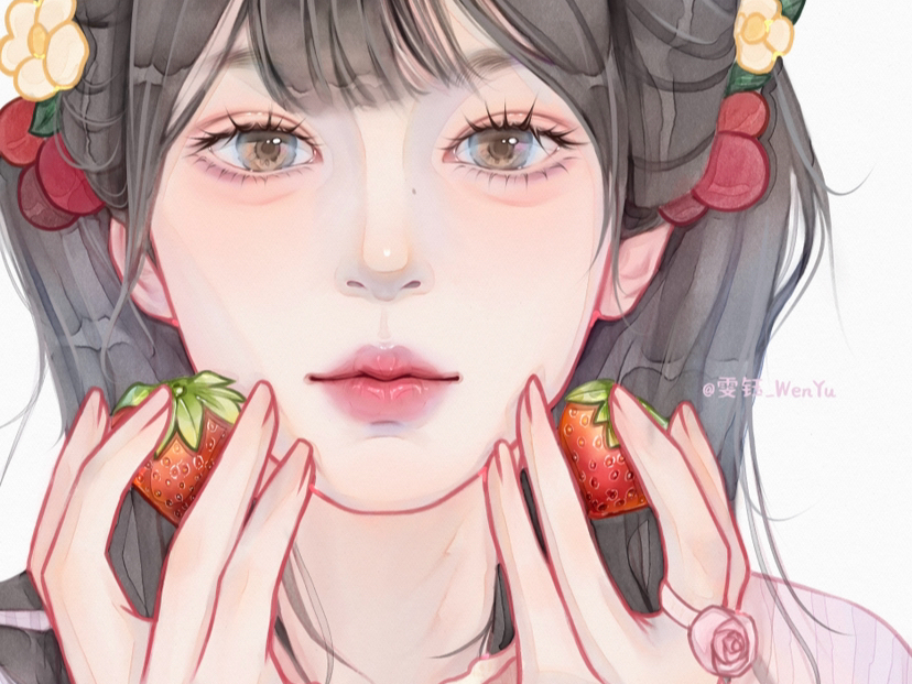 吃草莓嘛_雯钰_WenYu-站酷ZCOOL