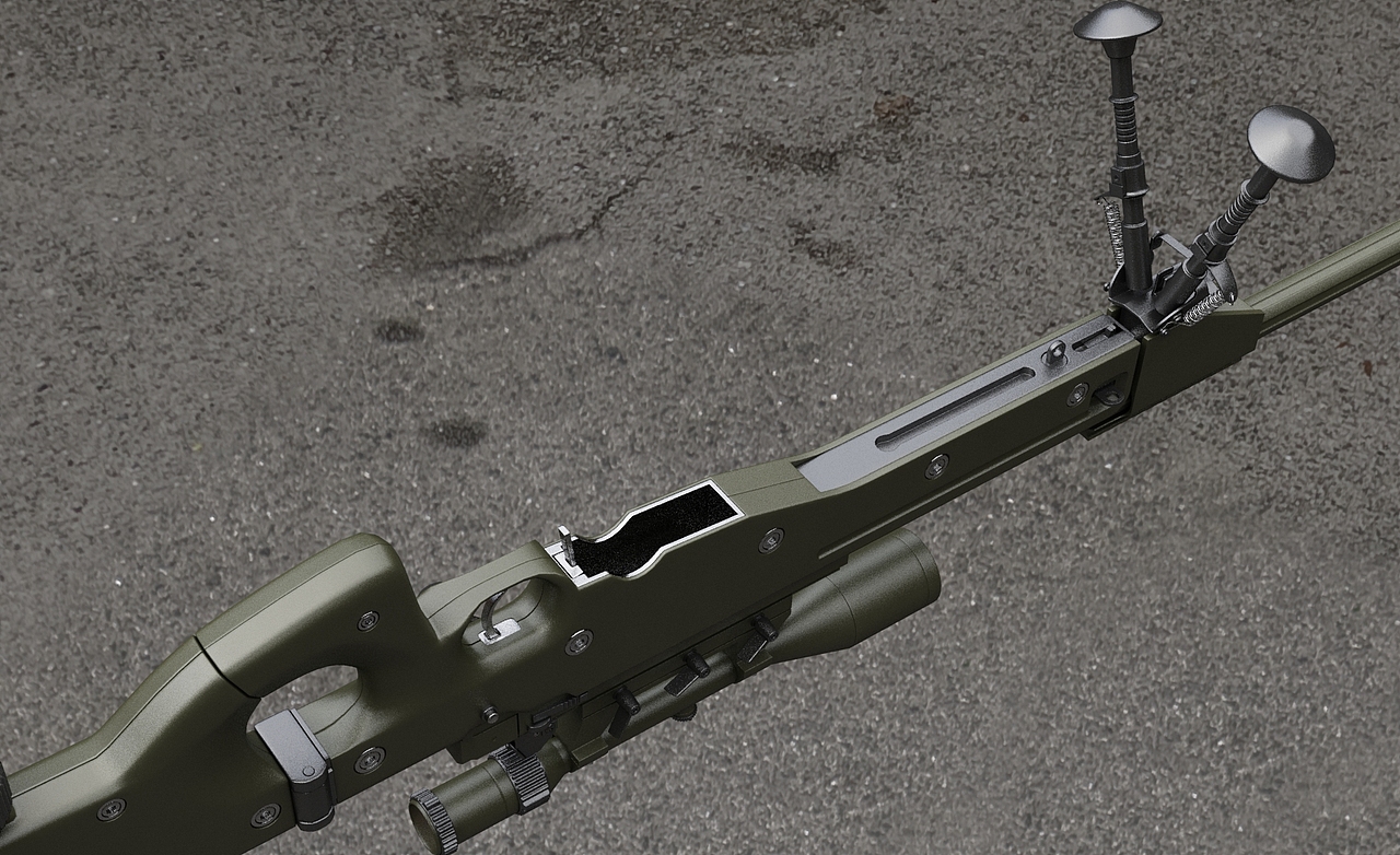 德国G22/AWM-F 狙击步枪建模渲染_LOVE_BELLA_YAO-站酷ZCOOL