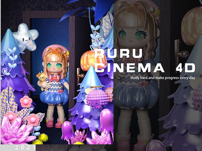 C4D卡通人物建模练习_RU____-站酷ZCOOL