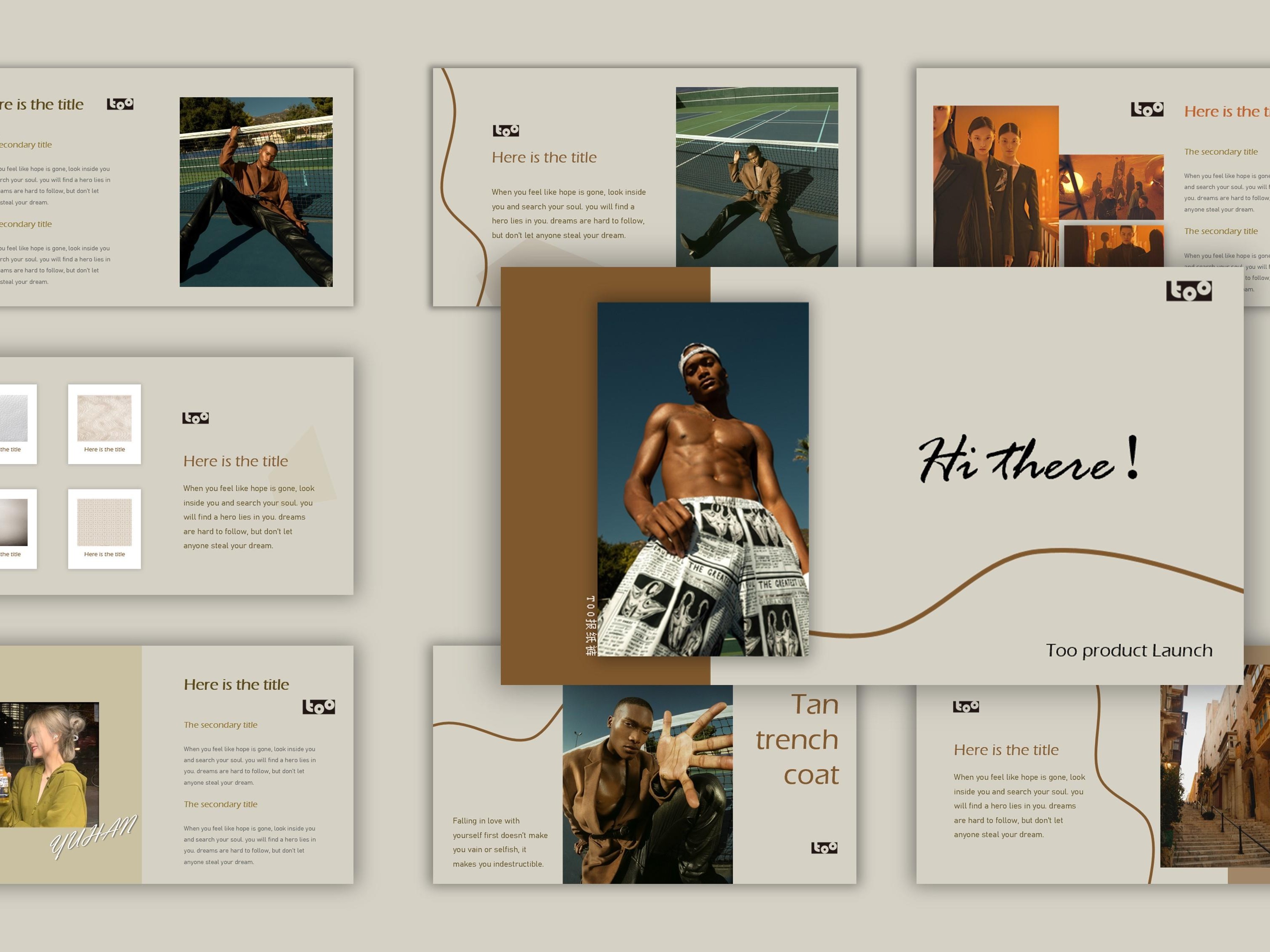 时尚服装设计极简PPT模板_TOO一不夜-站酷ZCOOL