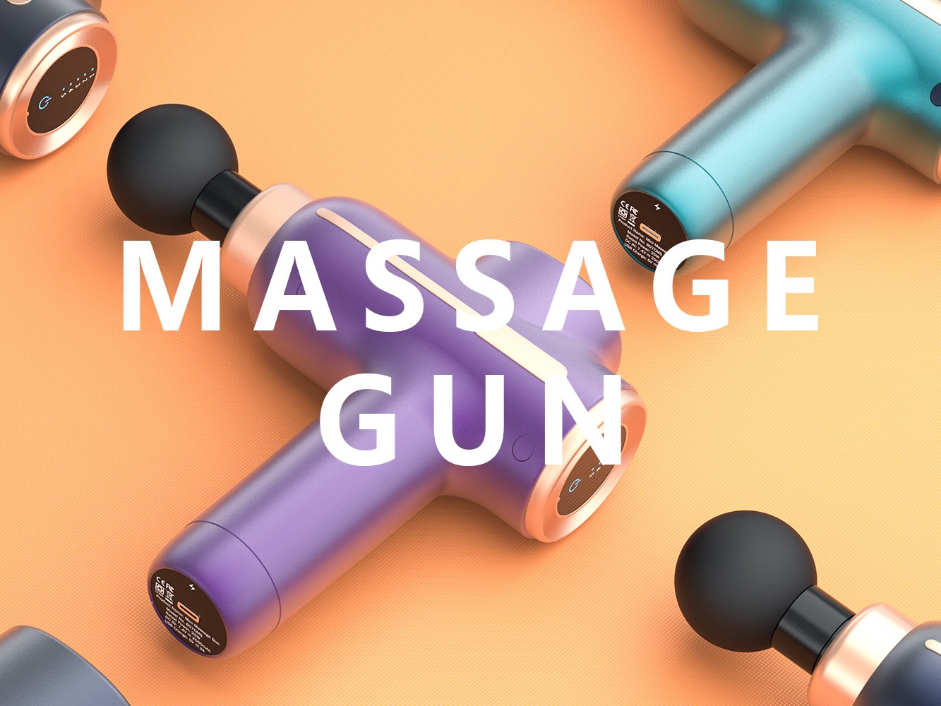 massage gun 筋膜枪渲染_3D何-站酷ZCOOL