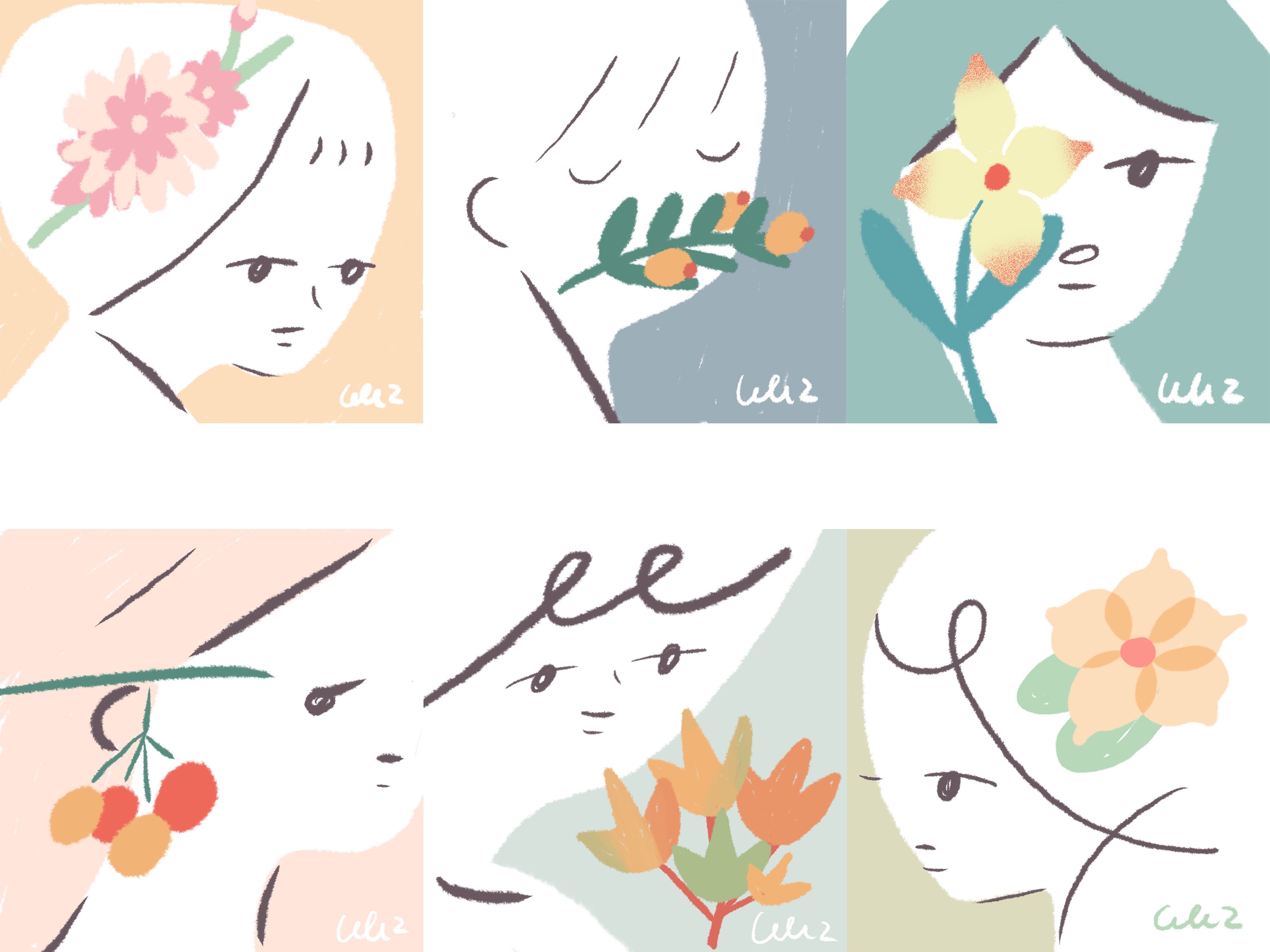 女孩和花_画黎子liliz-站酷ZCOOL