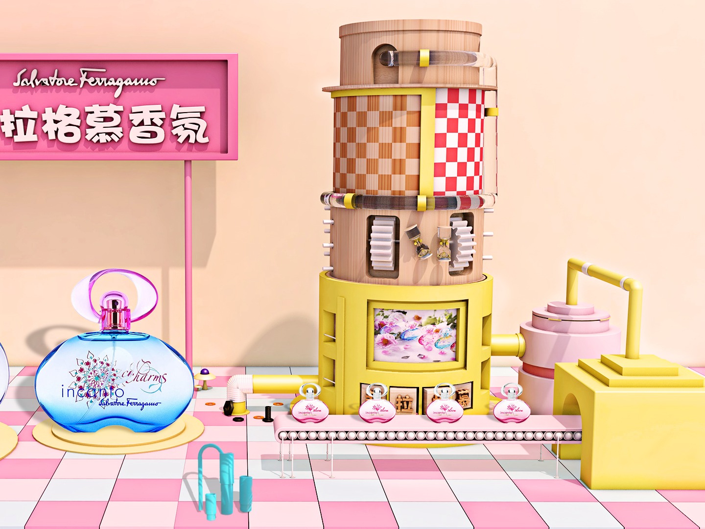 香水海报C4D练习_陌若安生XTL-站酷ZCOOL