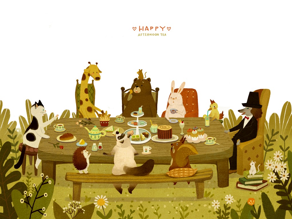 森林茶话会_FiFi在喝下午茶-站酷ZCOOL