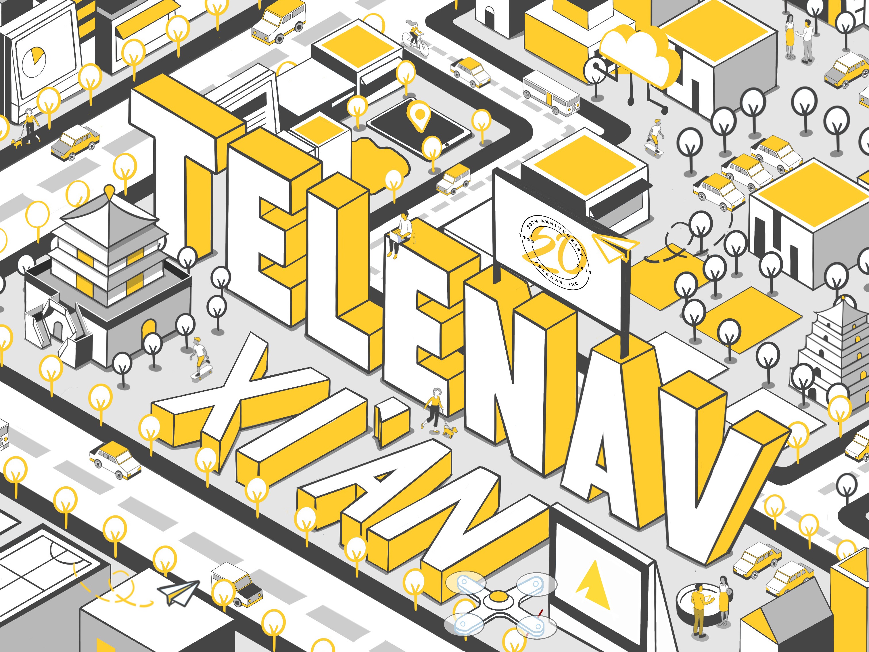 商业插画 - TELENAV 20th Anniversary_zoeyunnan-站酷ZCOOL