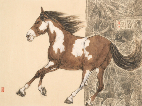 中国画 马_书画经纪人-站酷ZCOOL