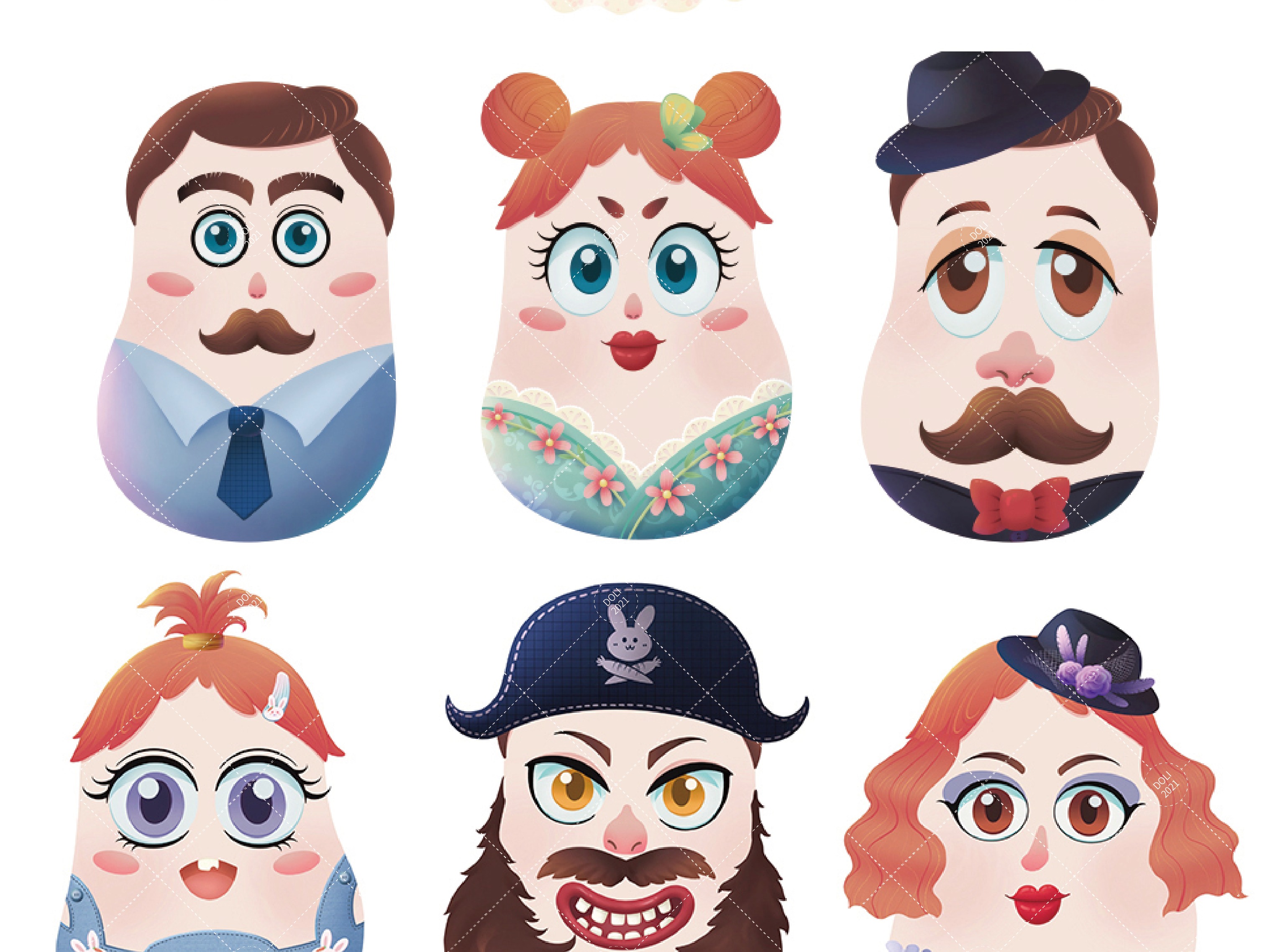 男女同型人物换脸套装_稻鲤Doli-站酷ZCOOL