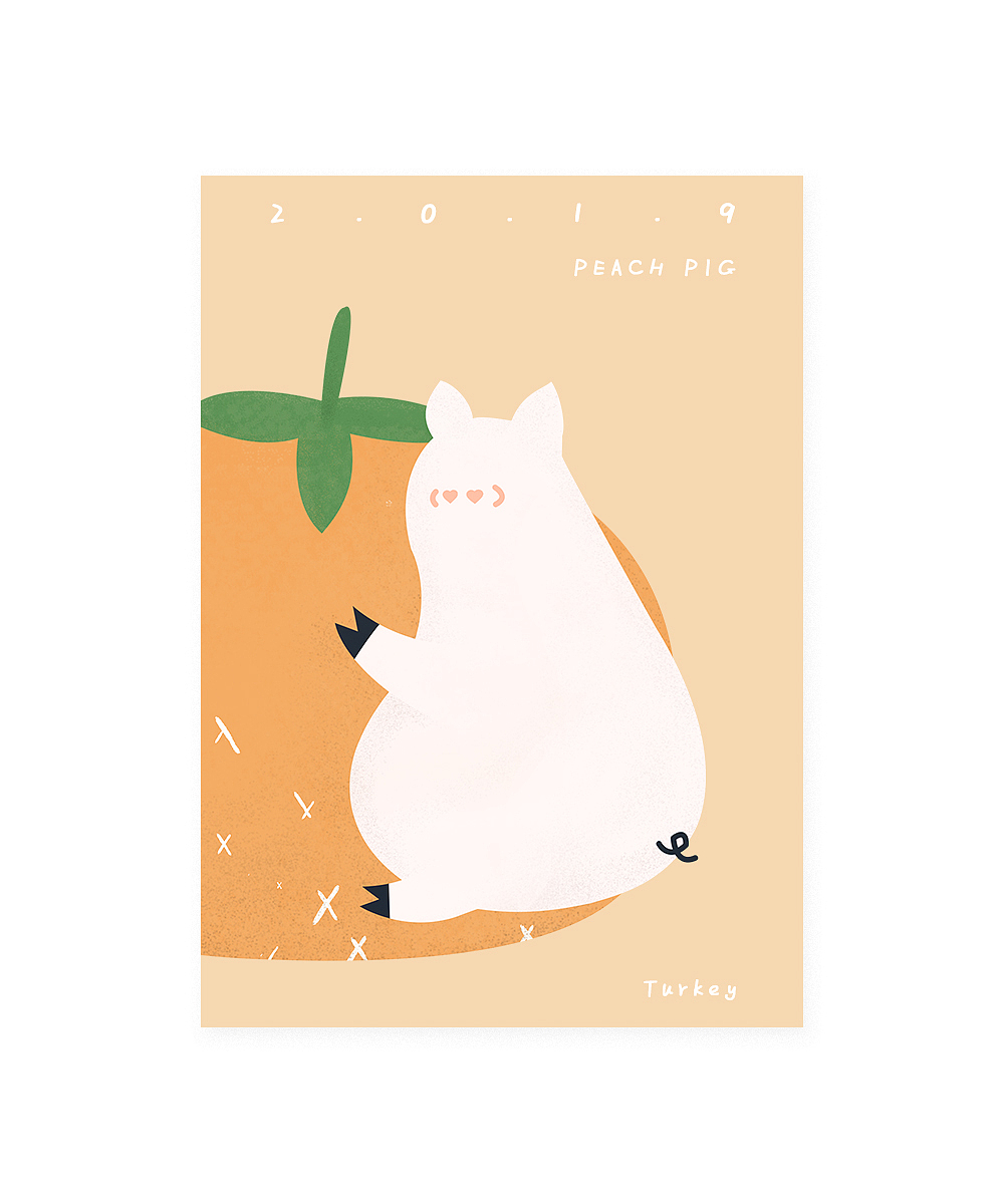2019台历-PEACH PIG_77吃桃吗-站酷ZCOOL