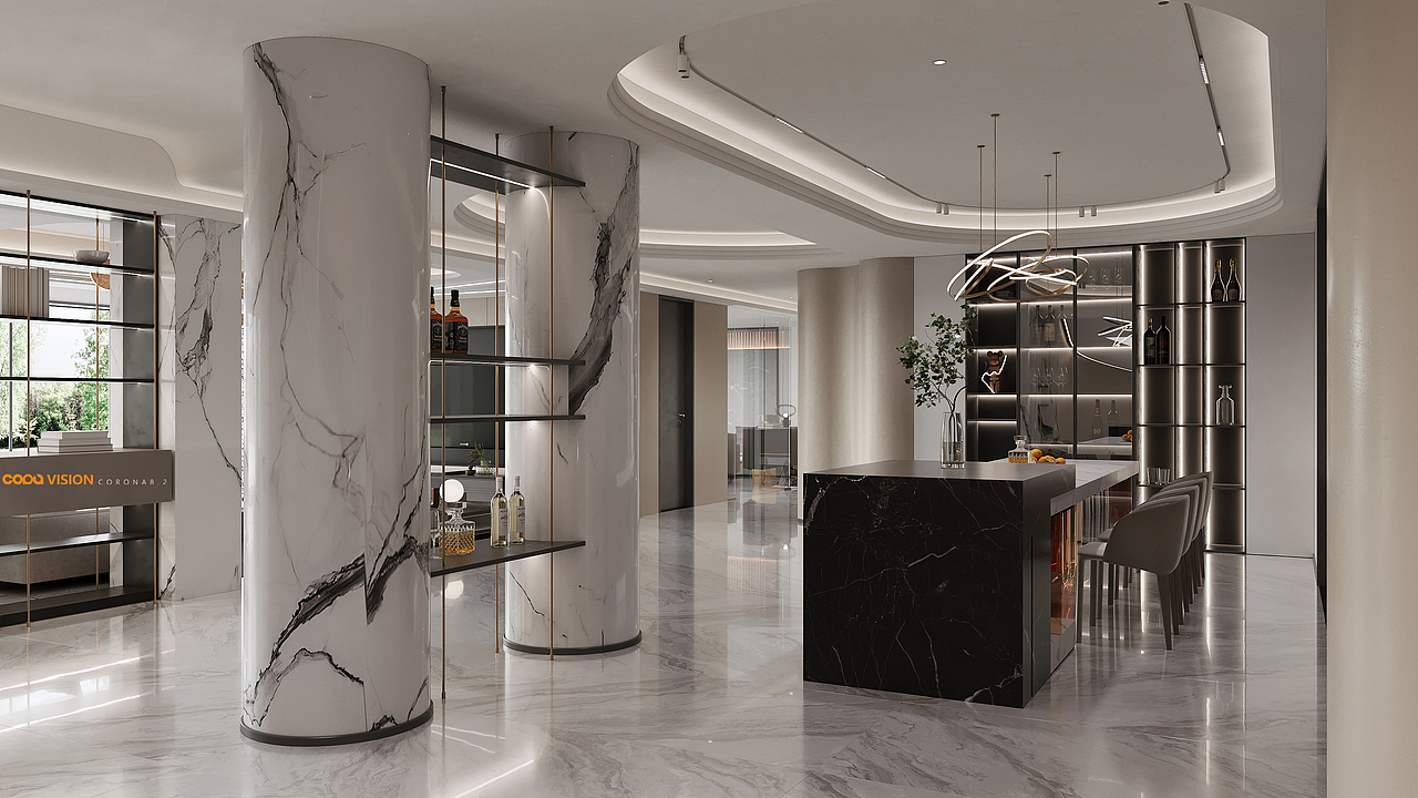 现代别墅CR8.2渲染作品/靠背视觉表现_靠背高端视觉表现-站酷ZCOOL