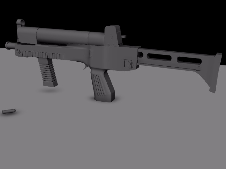 国产新型9毫米LS06滚筒式冲锋枪建模_大大大月影L-站酷ZCOOL
