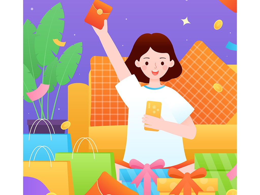 2021电商618双十一双十二活动海报系列插画_橘沐-站酷ZCOOL