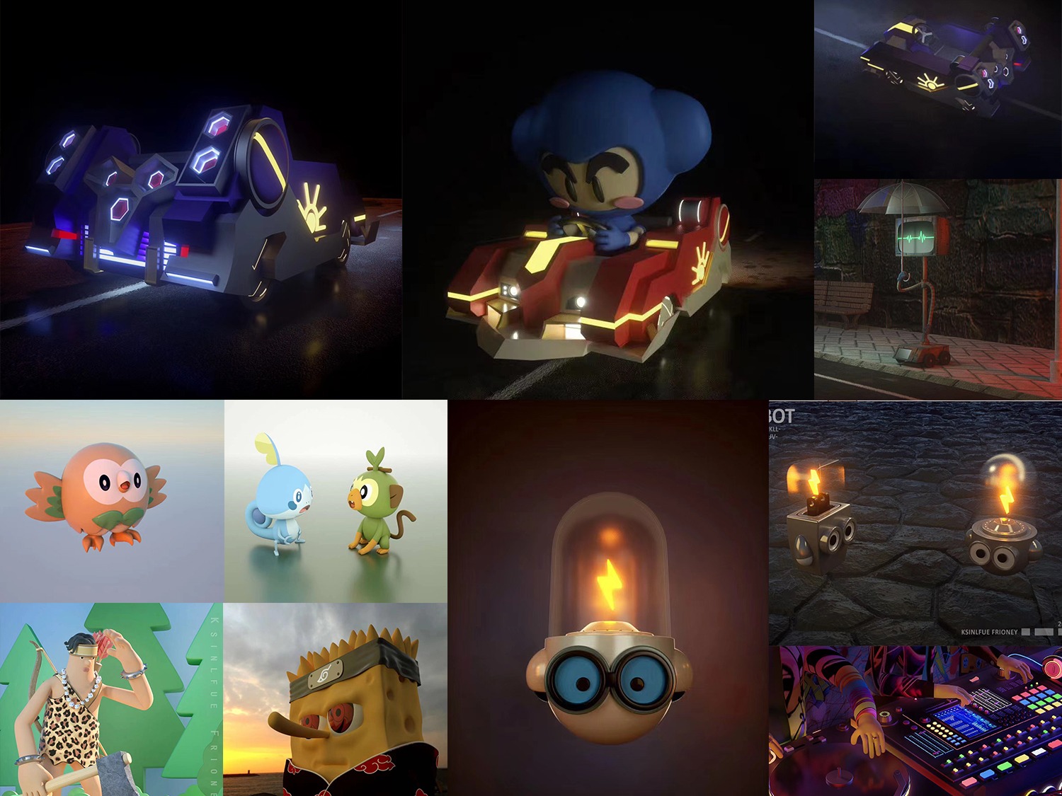 C4D建模卡通IP(大学期间练习作品)_KsinlfueF-站酷ZCOOL