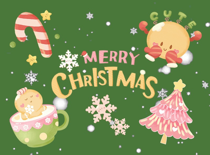 圣诞姜饼人贴纸_Momo俊俊桃子-站酷ZCOOL