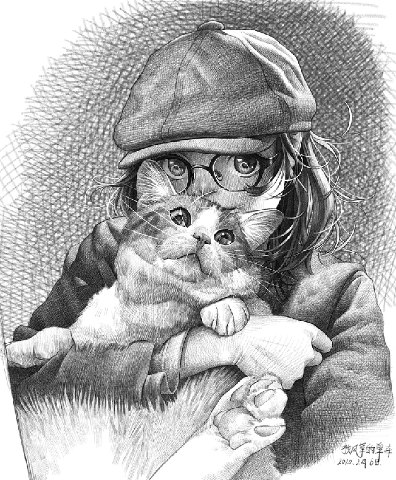 猫与女孩系列其七放风筝的单车 站酷zcool