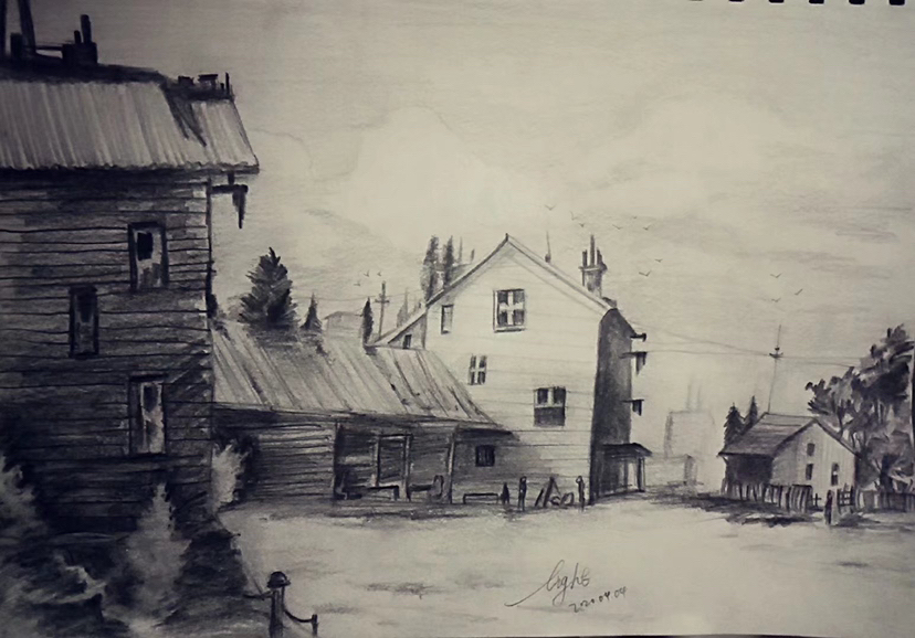 风景画 素描_是Yoyo酱-站酷ZCOOL