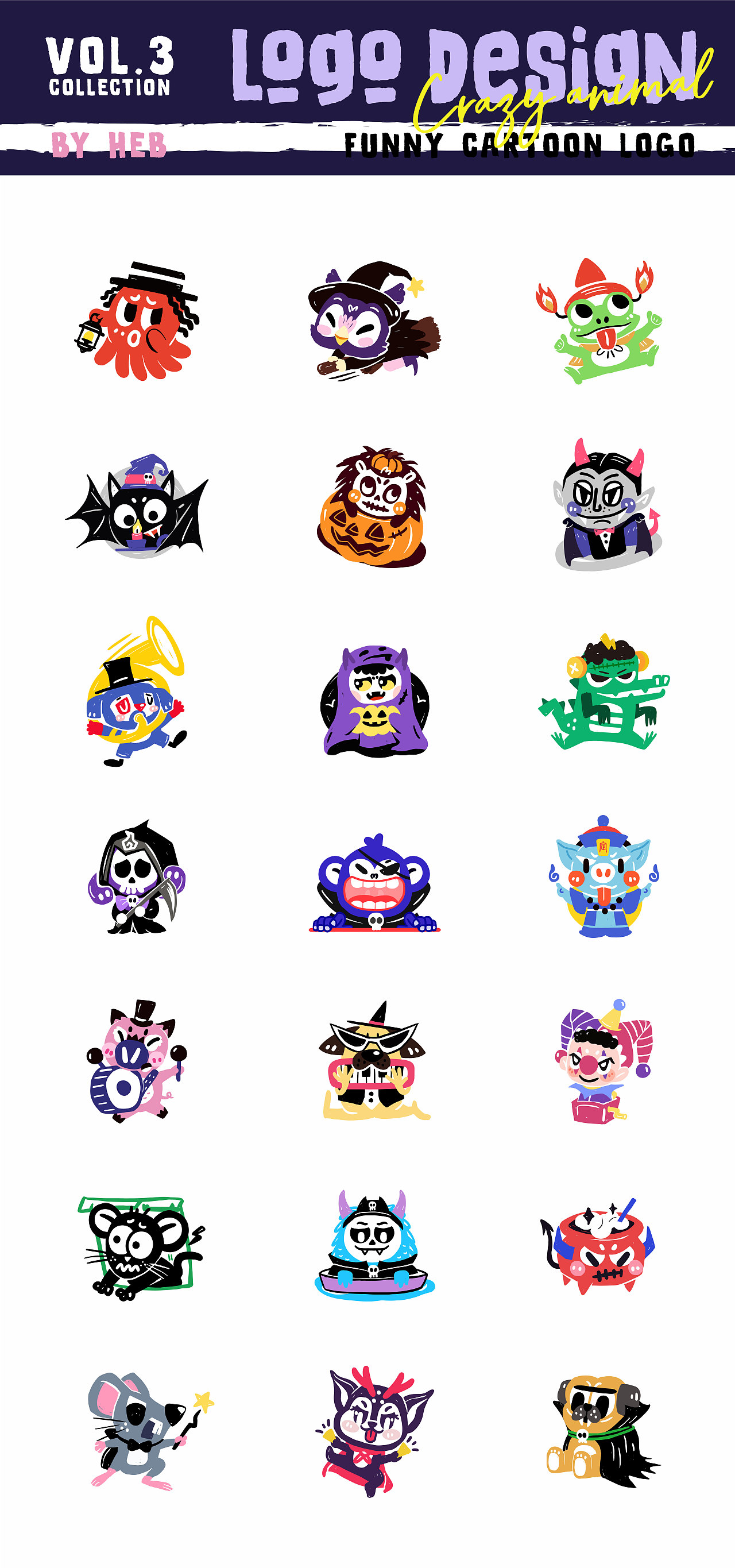 Crazy animal-鬼哇狂欢系列-LOGO_hebheb-站酷ZCOOL