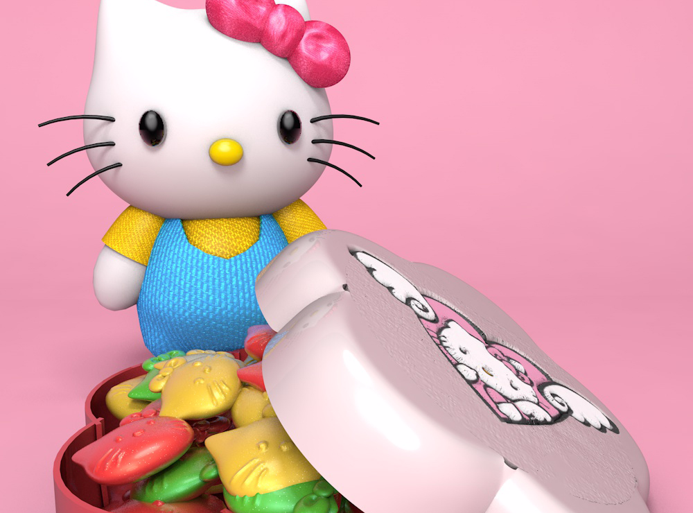 【X-半岛星球】X-Kitty糖果盒（C4D系列练习-13）_蜗牛夏苒-站酷ZCOOL