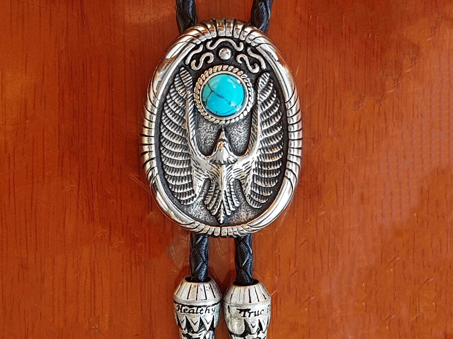 蓝松石飞鹰时尚波洛领带陏圆形吊牌bolo tie商务正装_紅心炸彈-站酷ZCOOL