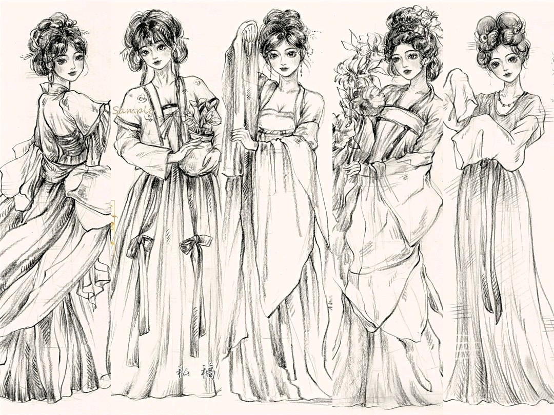 古风人物速写合集_苏郁千-站酷ZCOOL