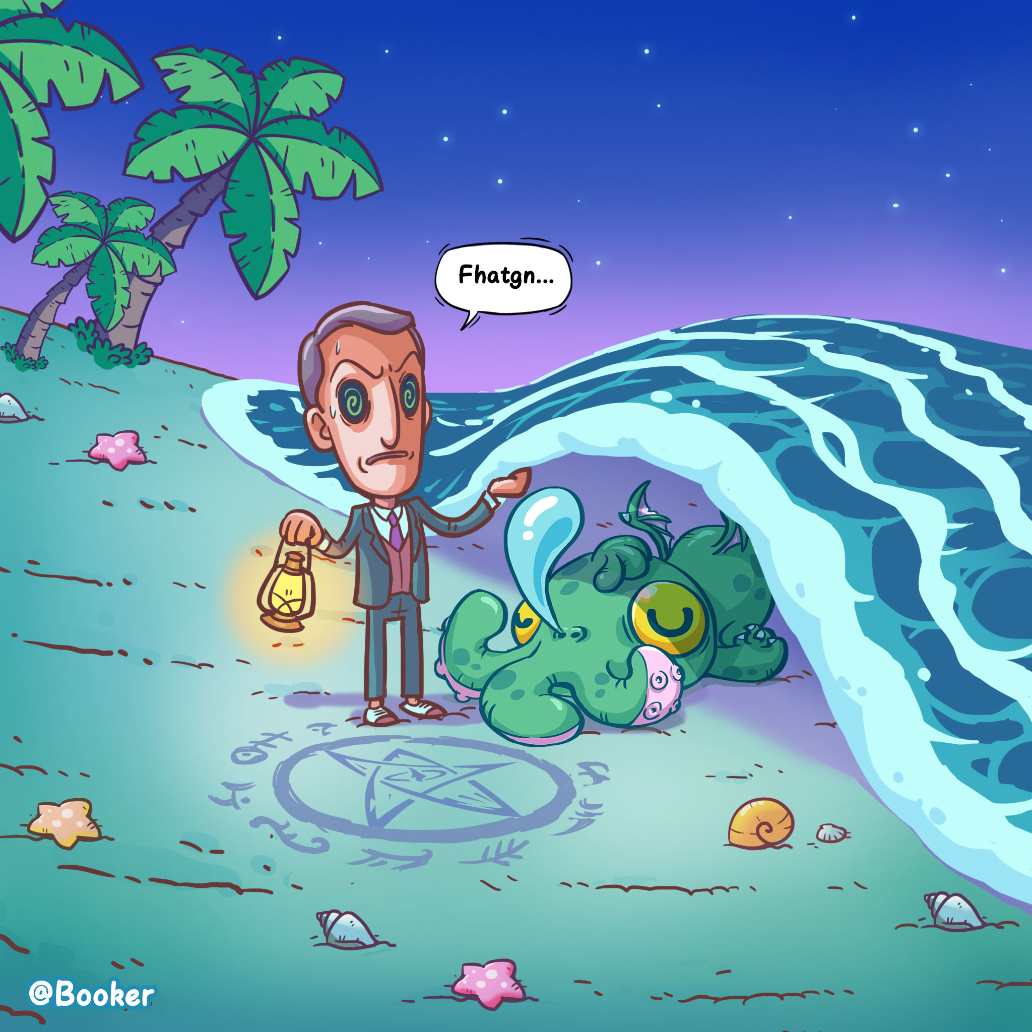 原创克苏鲁卡通风插图_Booker名状-站酷ZCOOL