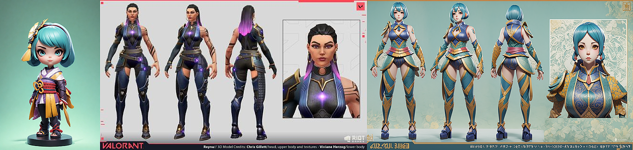 AIGC风格化转移角色三视图_Free_To_Z-站酷ZCOOL