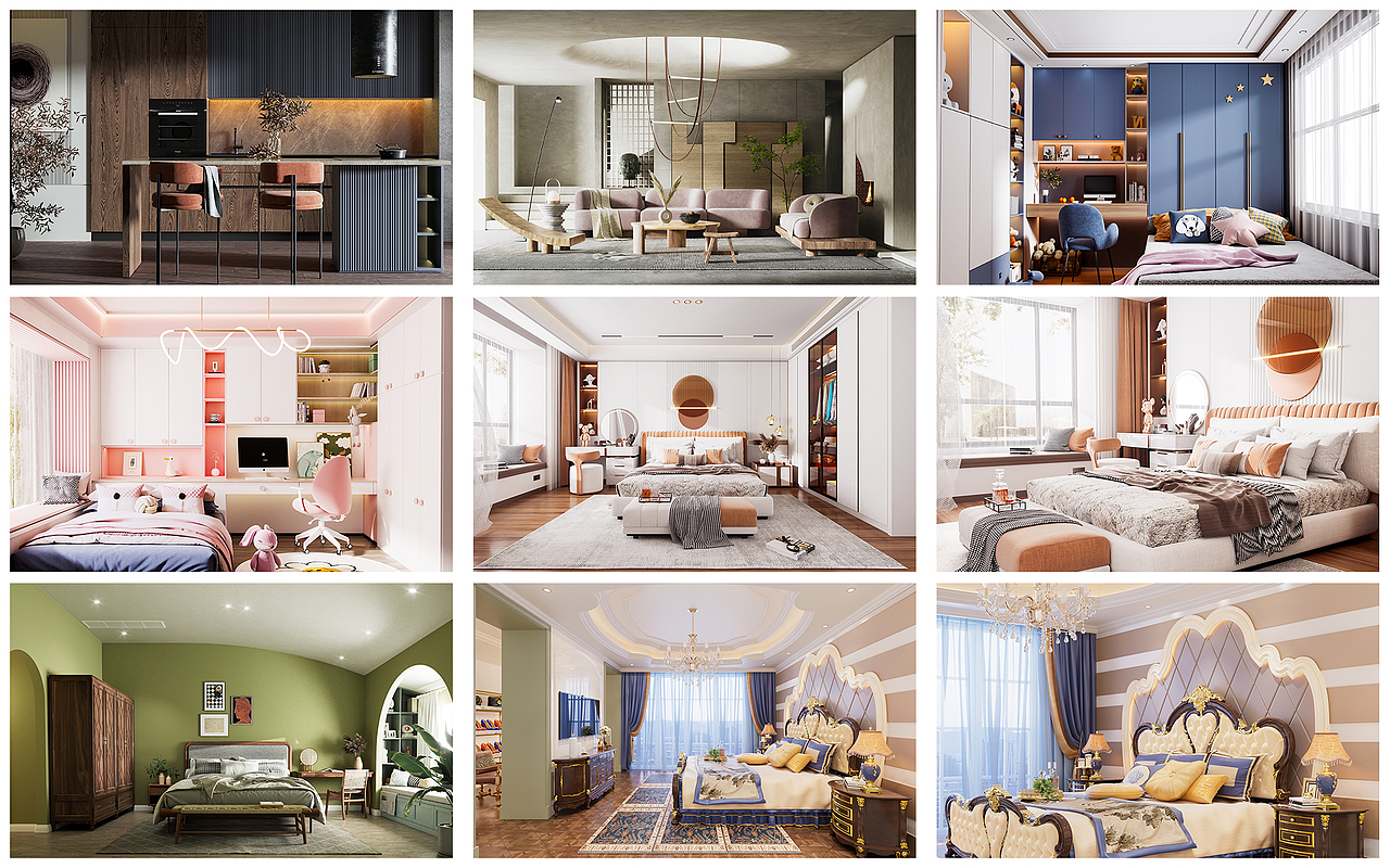 oc/rs室内渲染 卧室_今晚打老虎zz-站酷ZCOOL