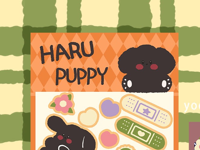 咕卡贴纸|HARU PUPPY_允熊yoonkuma-站酷ZCOOL