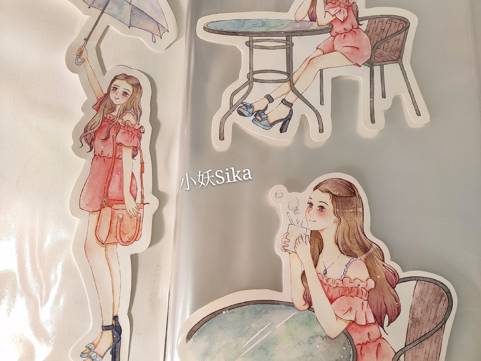 水彩自画像 手帐 胶带_小妖Sika-站酷ZCOOL