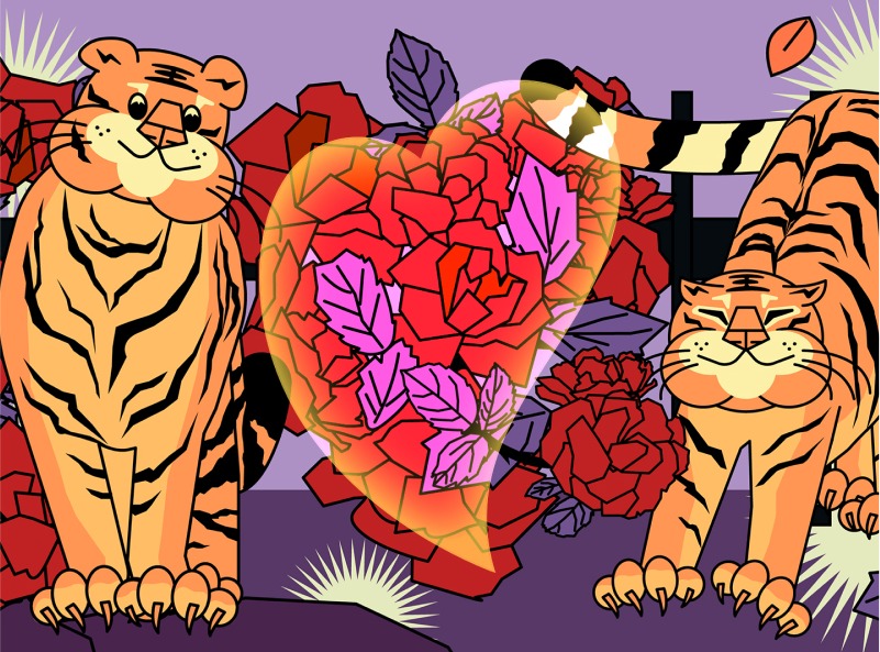 「心相印」心有猛虎 细嗅蔷薇_Lemonsoda苏打-站酷ZCOOL