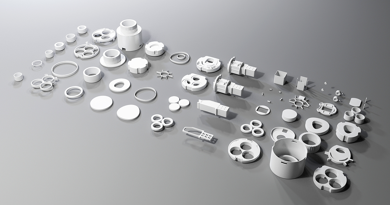 产品爆炸图 Exploded Views switch Water tap_caienji-站酷ZCOOL