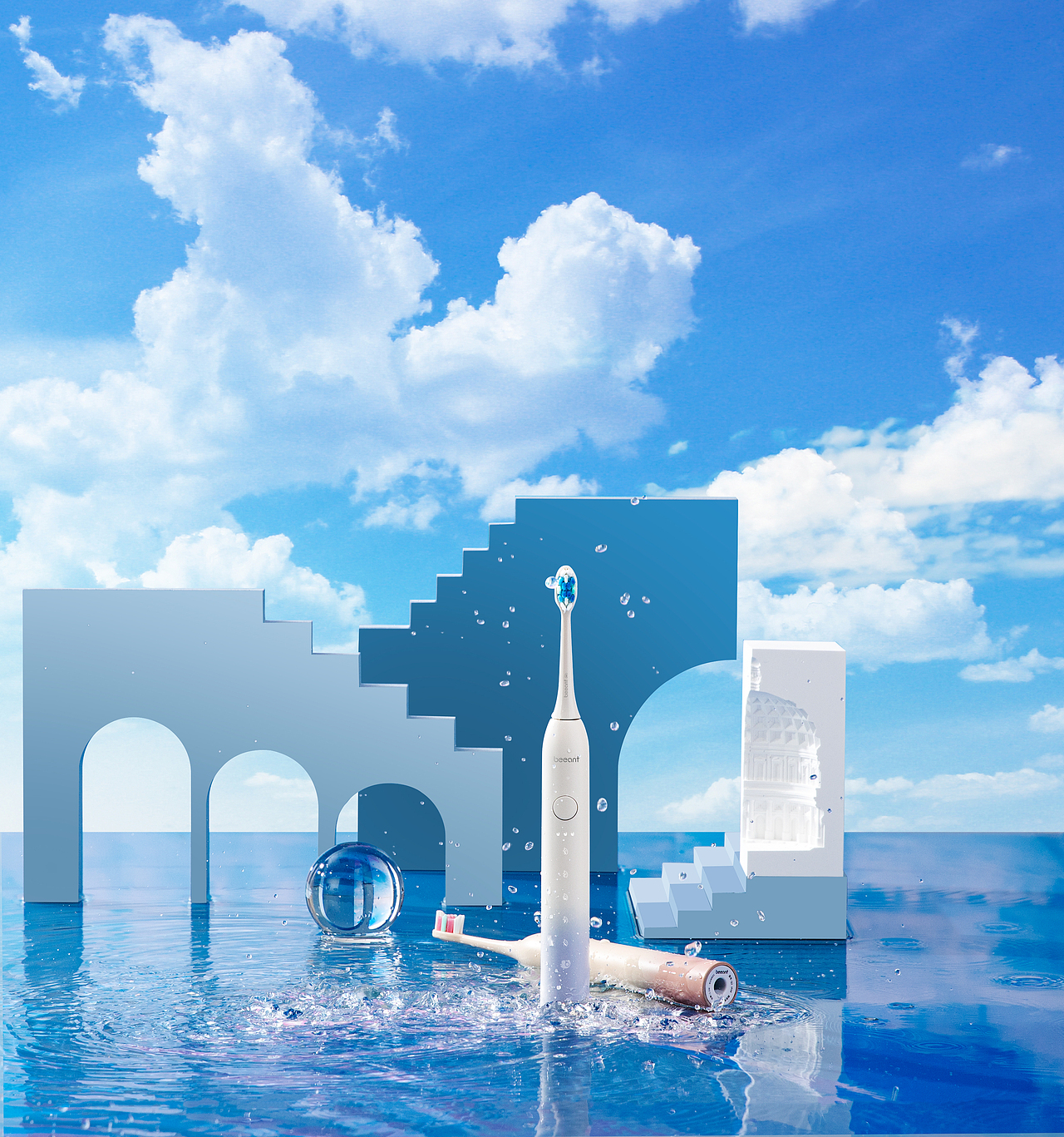 蜂蚁beeant Q2 电动牙刷 那片海 产品摄影 个护 小家电_刘手电视務所-站酷ZCOOL