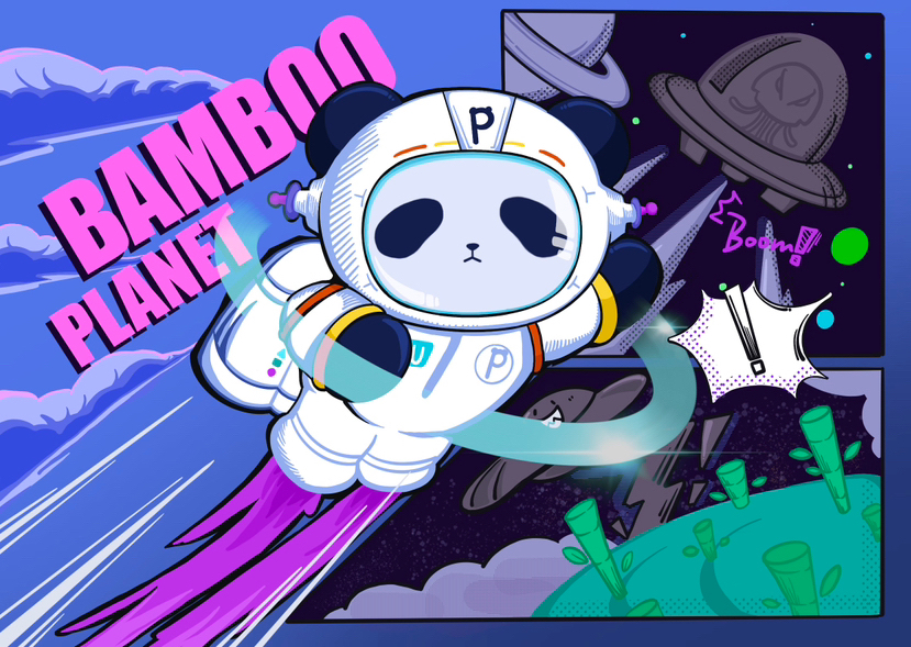 熊猫插画 美式漫画风宇宙潘达星突袭_Dani_draw-站酷ZCOOL