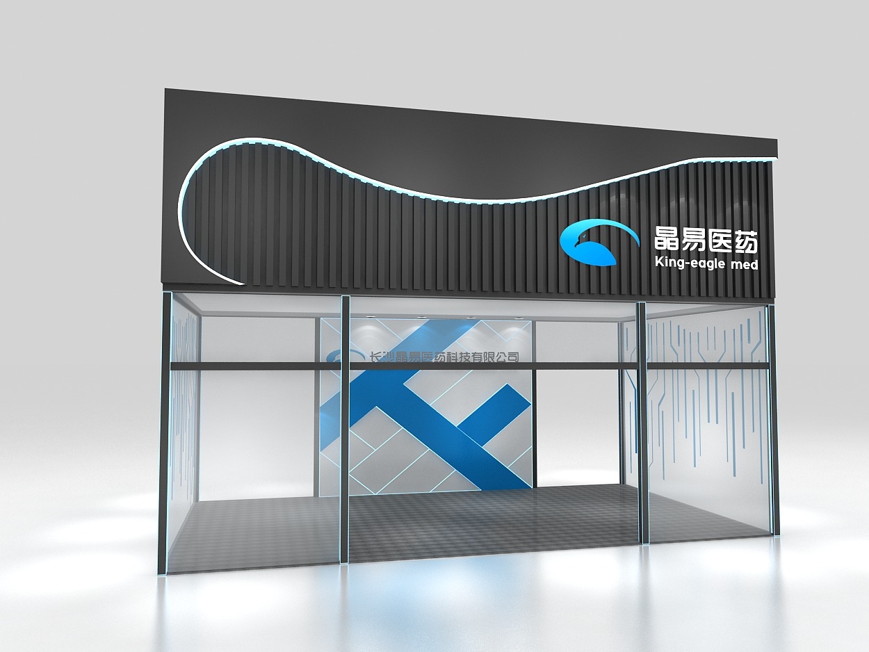 晶易医药门头第二版设计3D效果图_3D设计师NG男-站酷ZCOOL