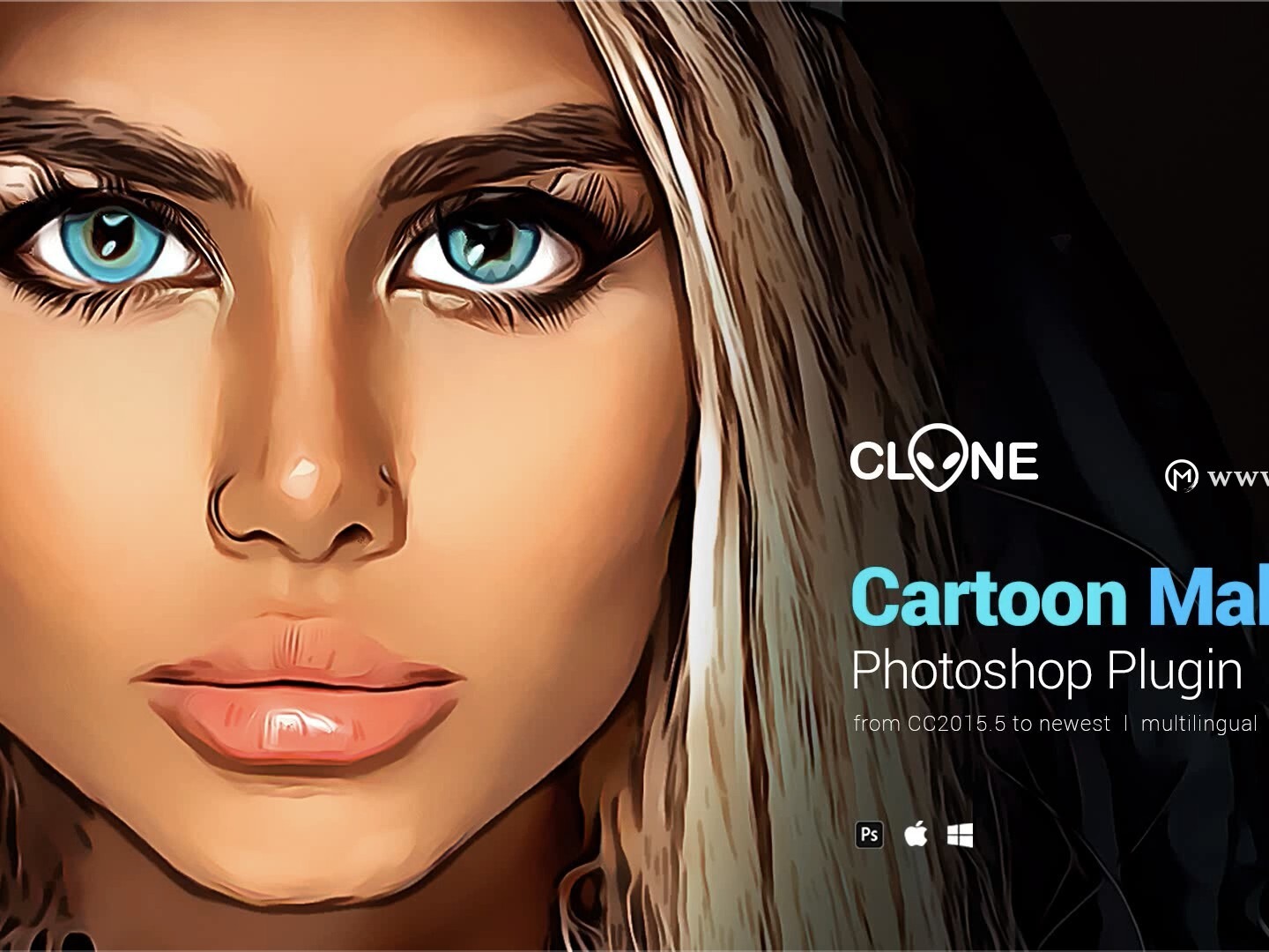 PS卡通人物漫画风格一键生成插件Cartoon Maker Clone Photoshop Plugin_一念浮萍-站酷ZCOOL