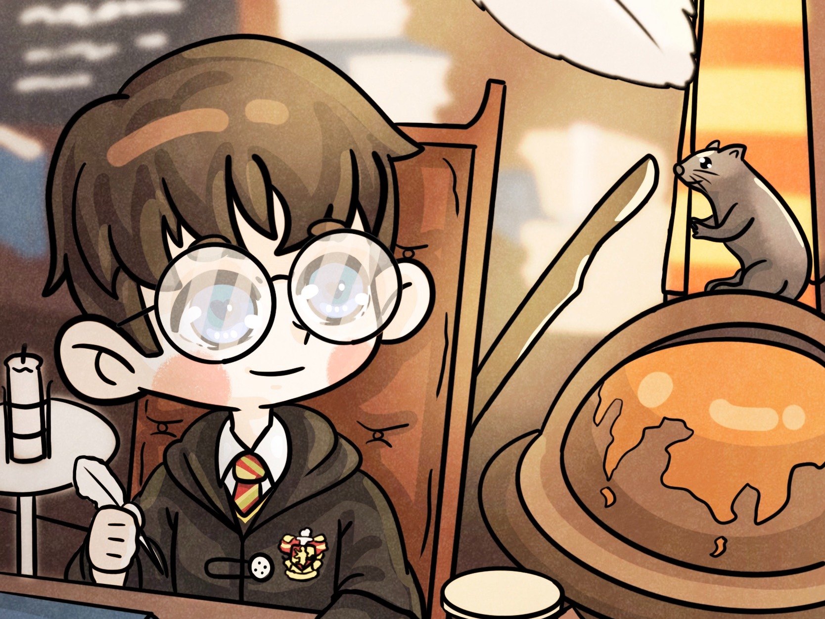 哈利波特 手绘插画 思念我们的友谊 番外篇_阿胖pupu-站酷ZCOOL