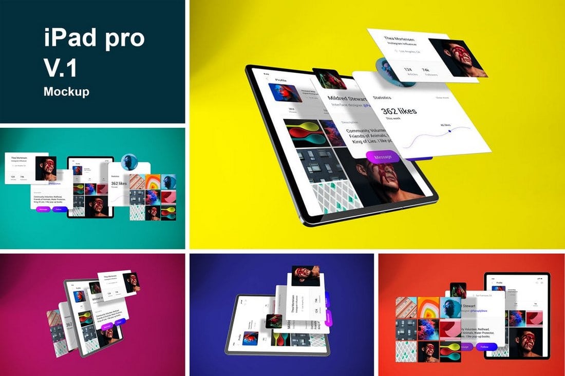 iPad样机模型（PSD以及PNG文件）_深圳Clh-站酷ZCOOL