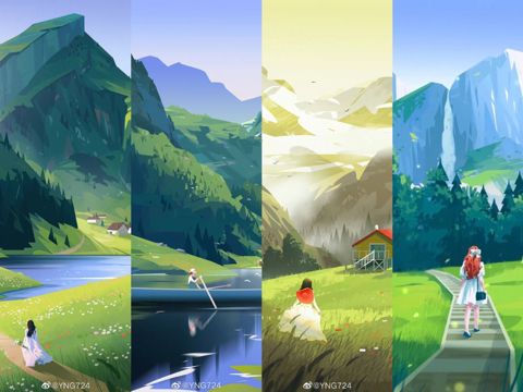 一些场景插画_YNG724-站酷ZCOOL