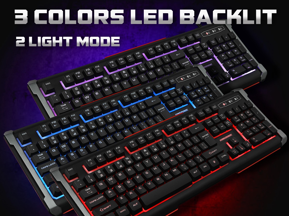 RGB电脑有线键盘拍摄单色三色键盘 亚马逊主图_陈理查-站酷ZCOOL