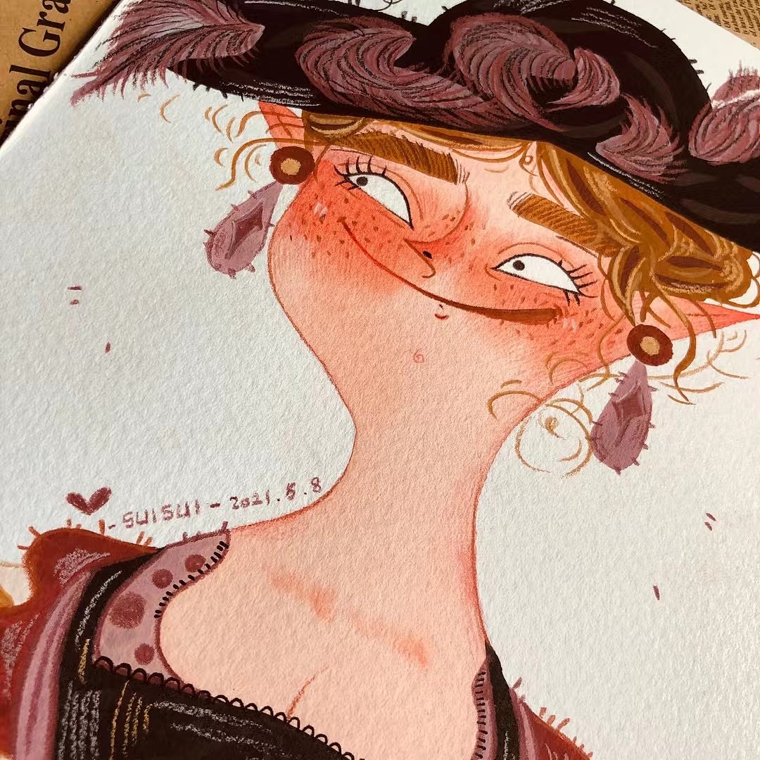 原创 | 名画转人物插画 | 综合材料 _SUISUI爱画画-站酷ZCOOL