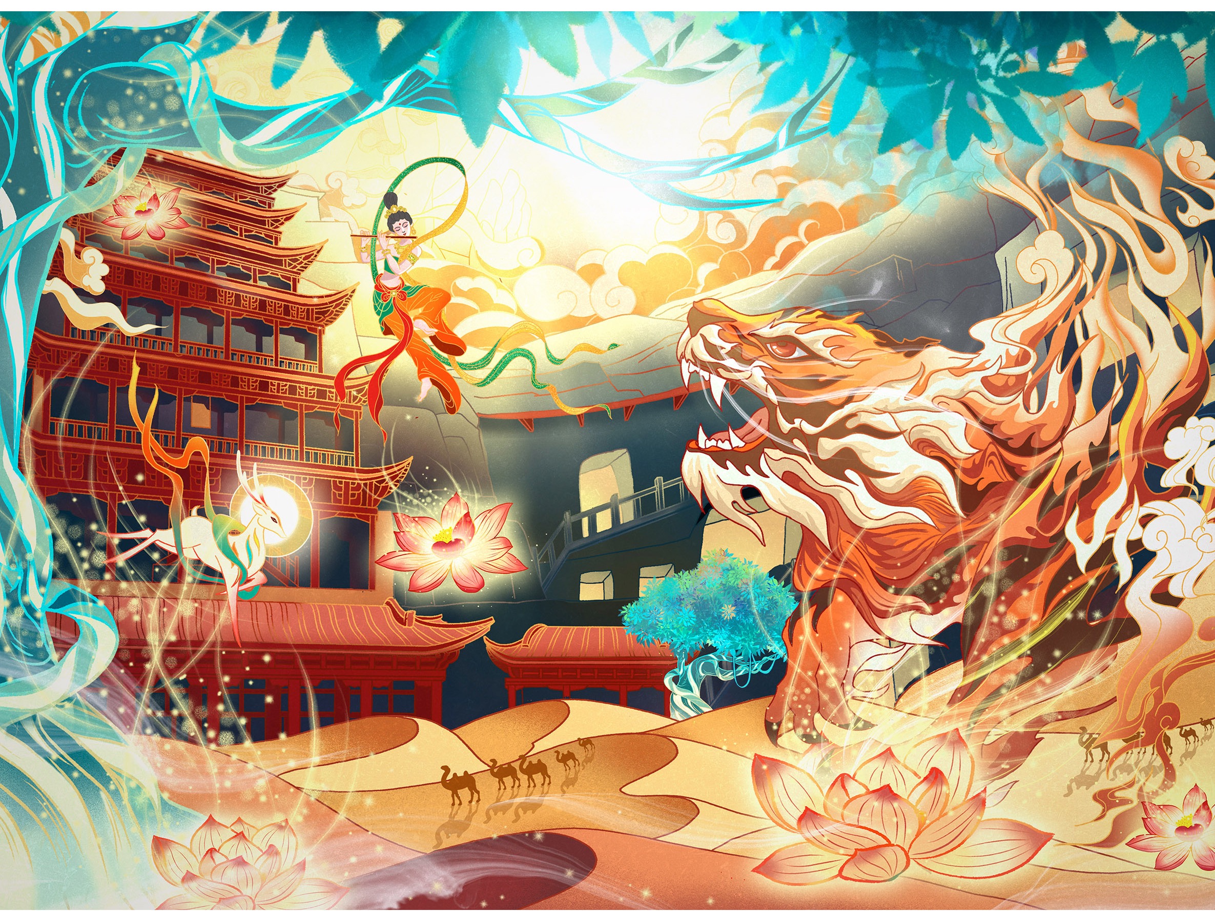 瑞虎入敦煌_YUAN_ZY-站酷ZCOOL