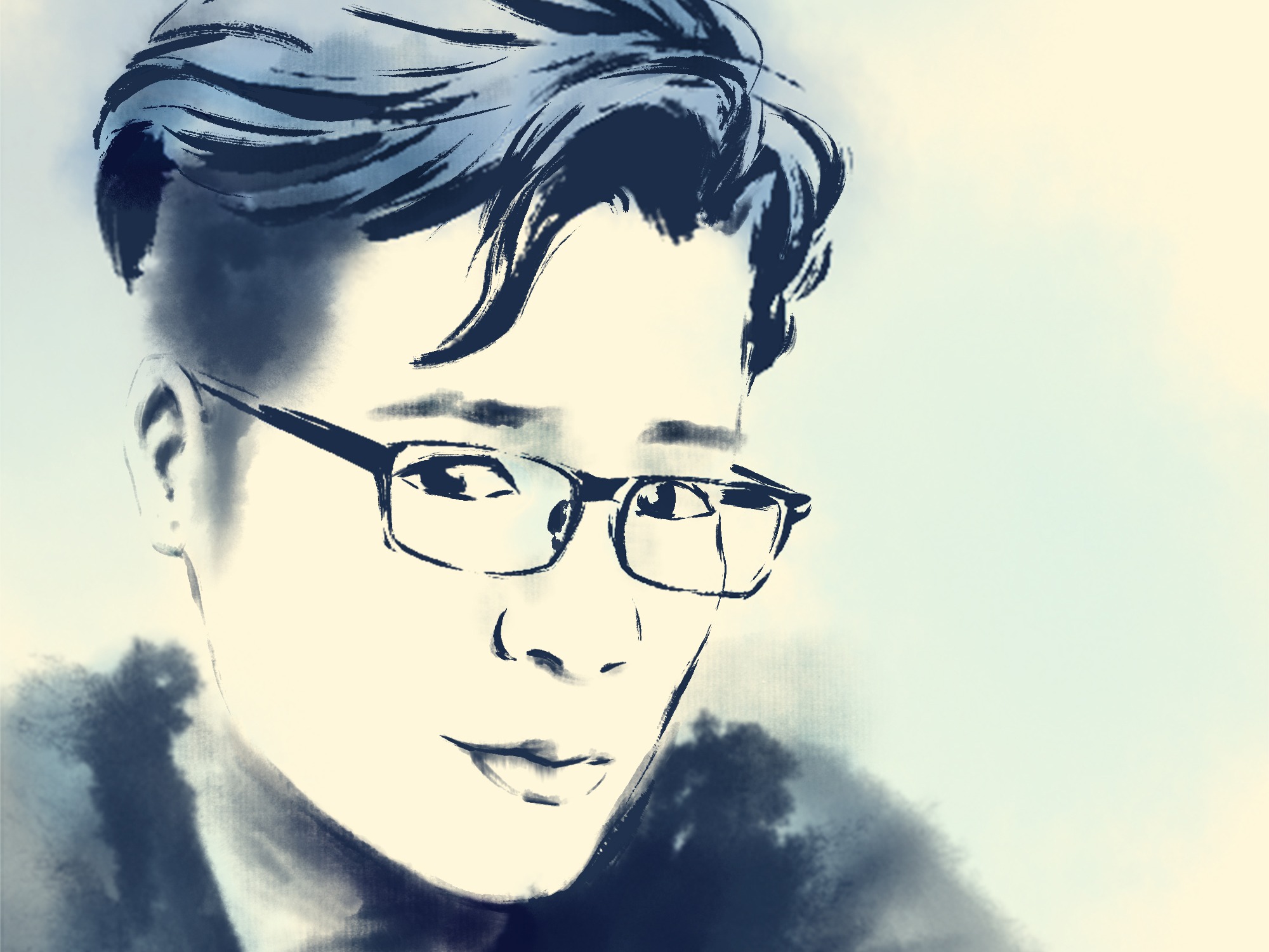 水墨头像系列_bibo_bread-站酷ZCOOL