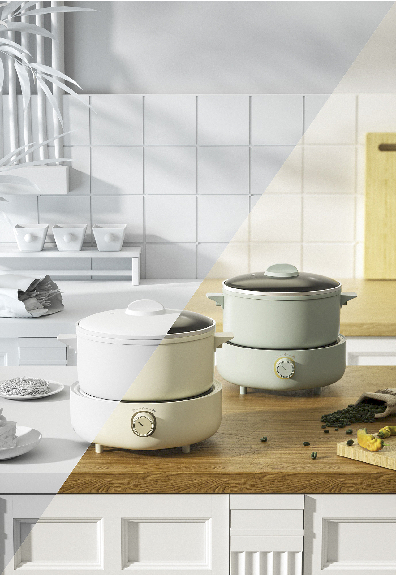 C4D电热锅建模渲染_exia130-站酷ZCOOL