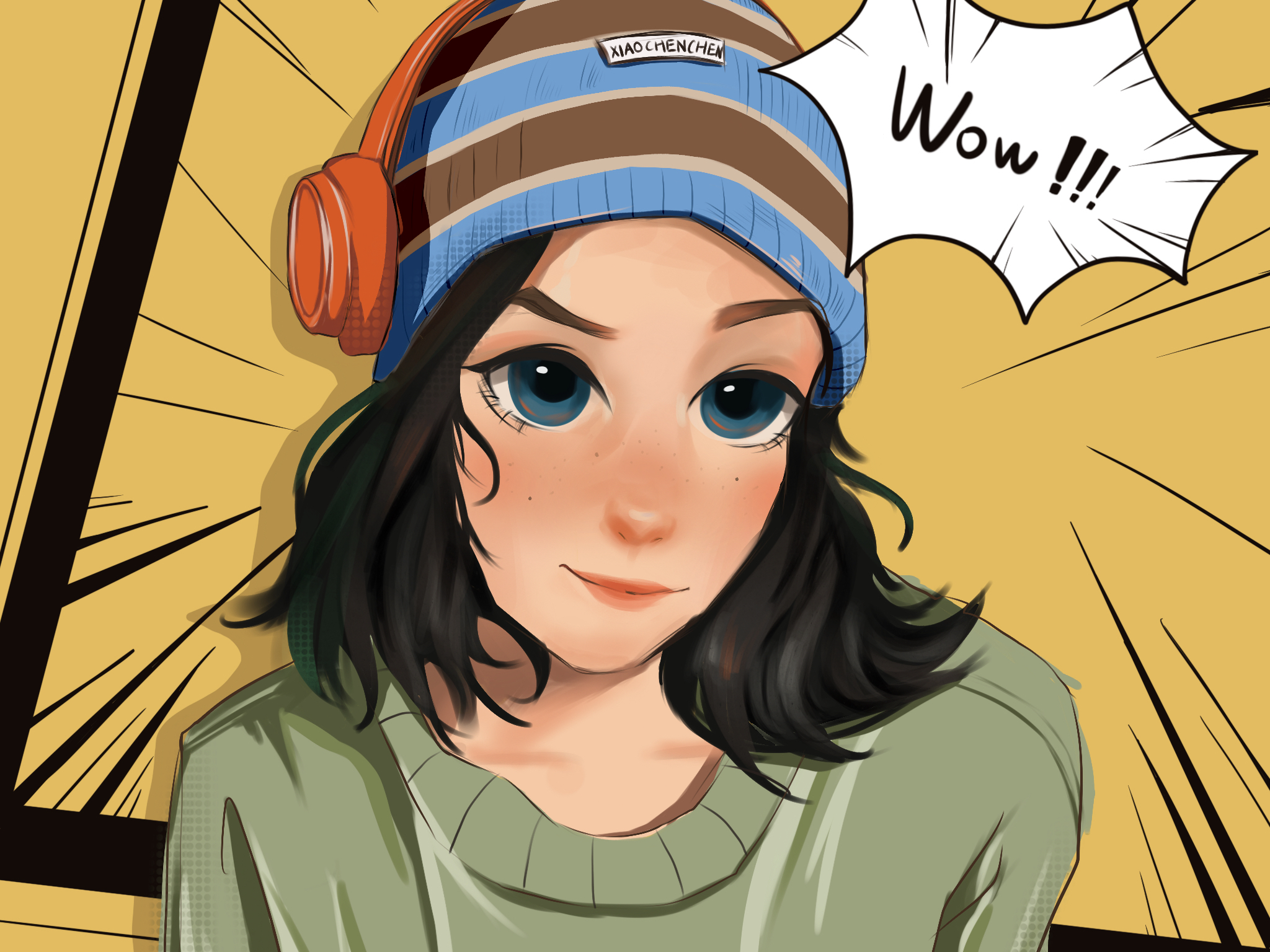 美式单人头像设计_区区小橙橙-站酷ZCOOL