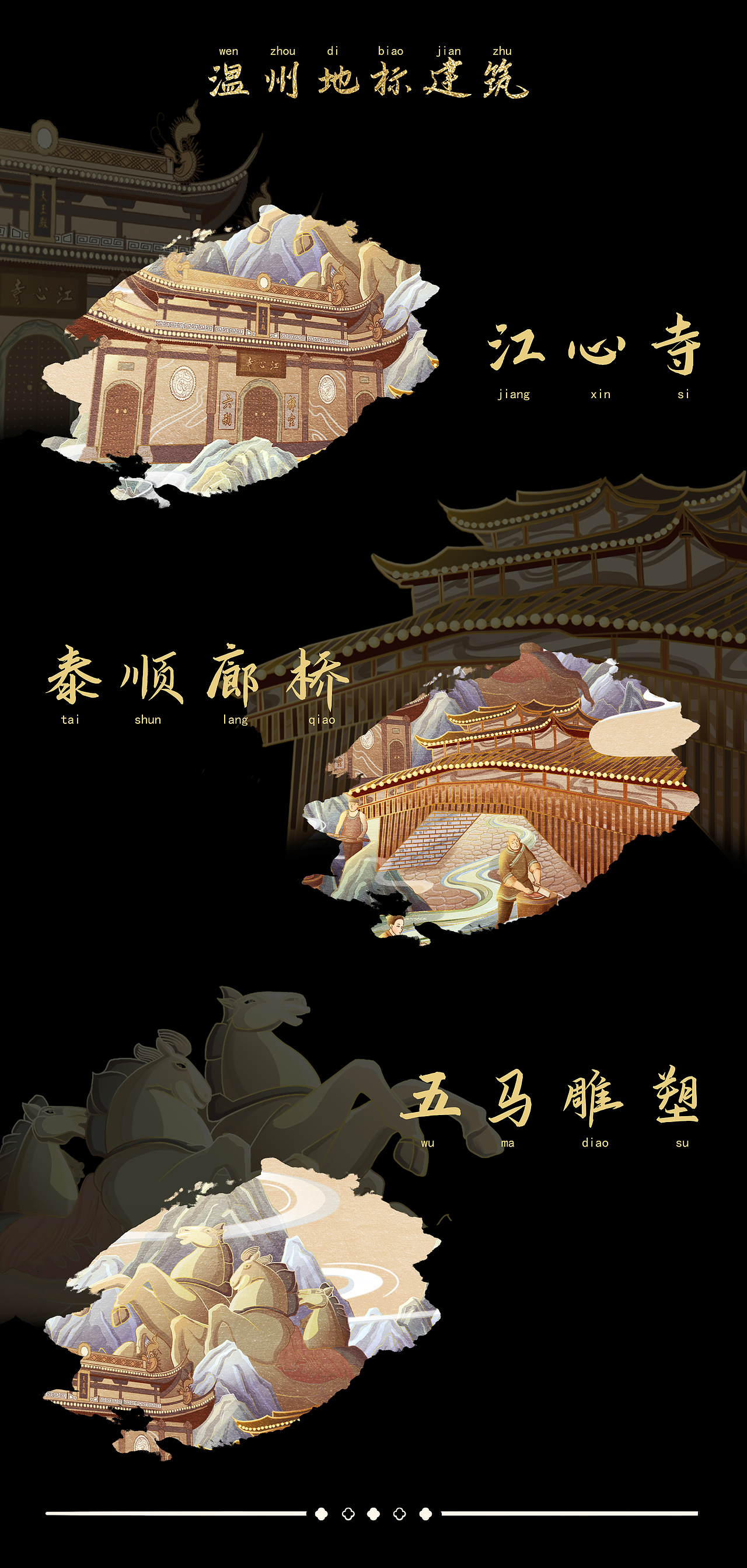 国风美食城市插画——温州《矮人松糕》_高高高YyG-站酷ZCOOL